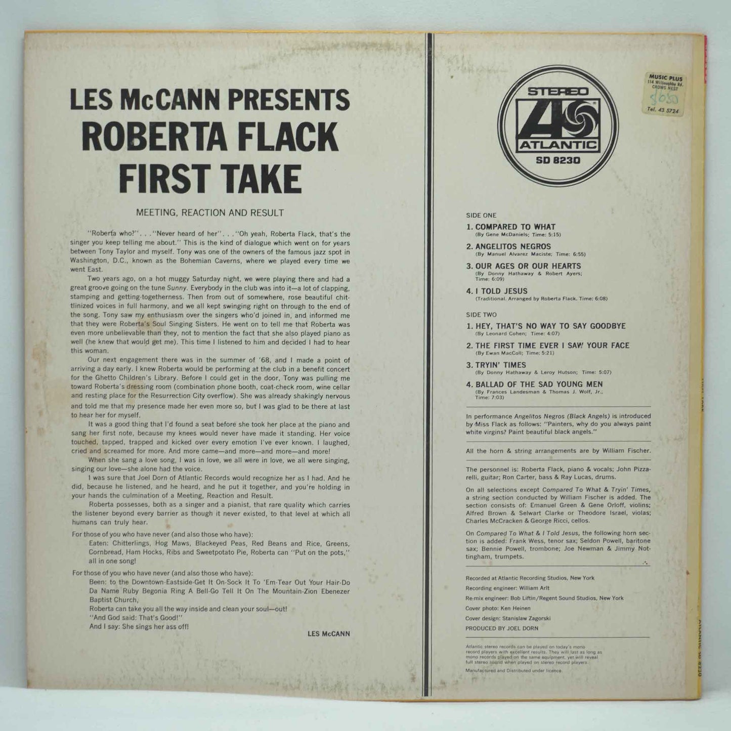 Roberta Flack – First Take – Mindfield Records