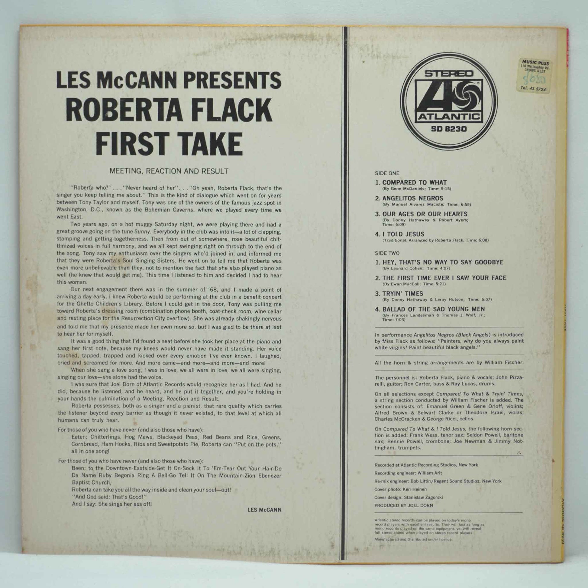 Roberta Flack – First Take – Mindfield Records